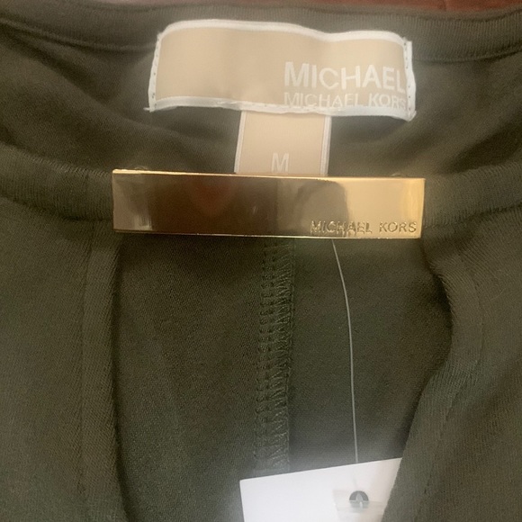 Michael Kors | Tops | New Green Sleeveless Top Gold Mk Symbol In The ...